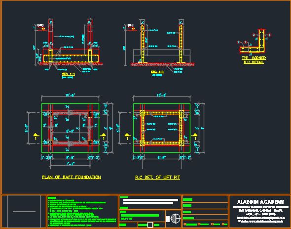 AUTOCAD- RCC DETAILING – ALADDIN ACADEMY