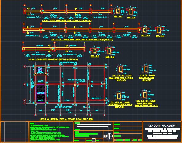 AUTOCAD- RCC DETAILING – ALADDIN ACADEMY